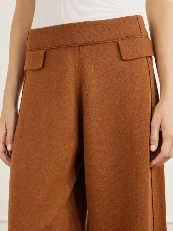 ALLUDE Wool And Cashmere-blend Mid-rise Wide-leg Pants