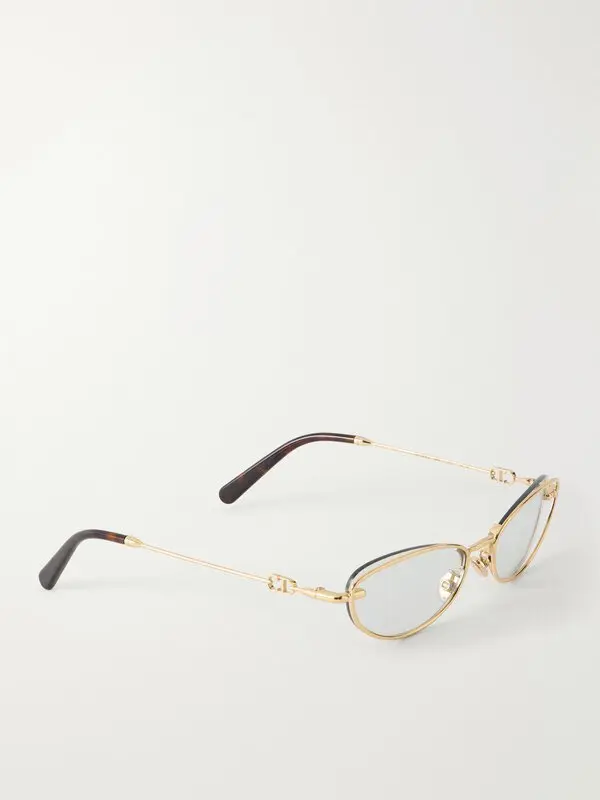 Dior Petit Cd B1u Cat-eye -tone And Acetate Sunglasses - Gold