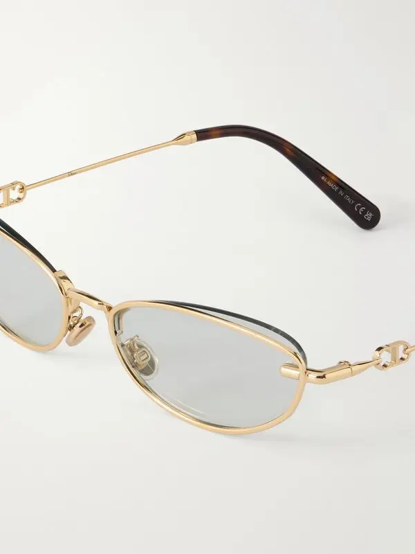 Dior Petit Cd B1u Cat-eye -tone And Acetate Sunglasses - Gold