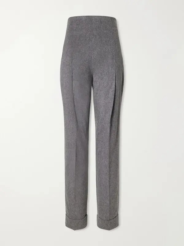 Co Pleated Wool And Cashmere-blend Twill Tapered Pants