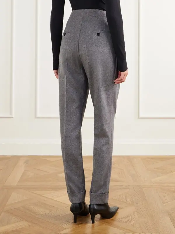 Co Pleated Wool And Cashmere-blend Twill Tapered Pants