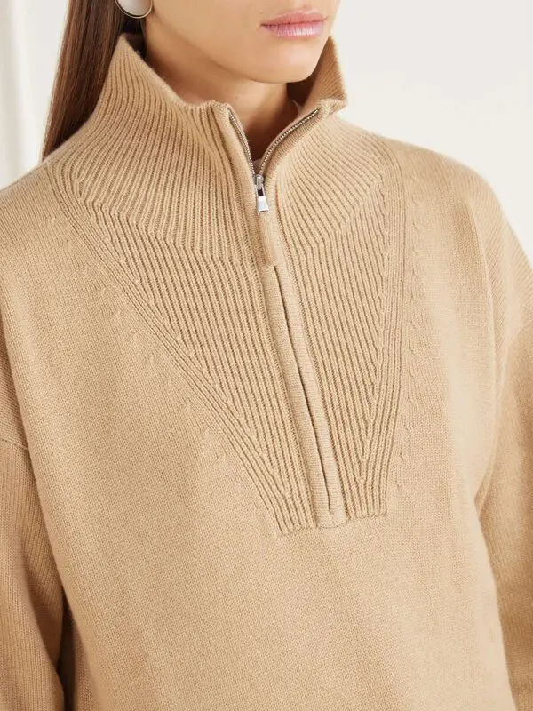 ALLUDE Troyer Cashmere Half-zip Polo Shirt