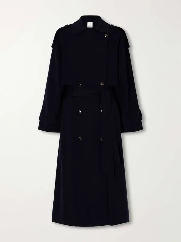 ALLUDE Belted Wool And Cashmere-blend Trench Coat