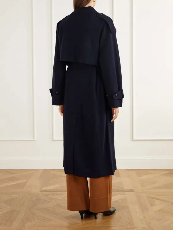 ALLUDE Belted Wool And Cashmere-blend Trench Coat