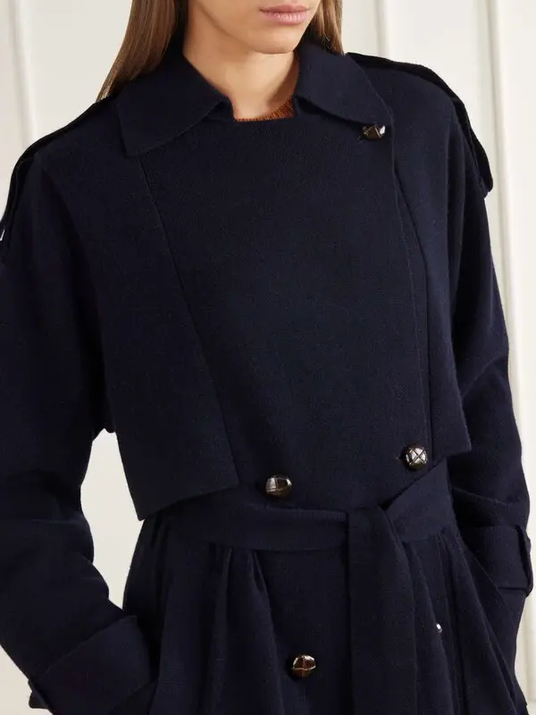 ALLUDE Belted Wool And Cashmere-blend Trench Coat