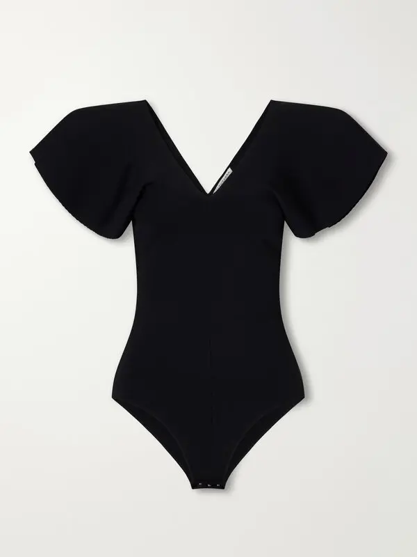 Altuzarra Frenesi Ribbed Stretch-jersey Bodysuit - Black