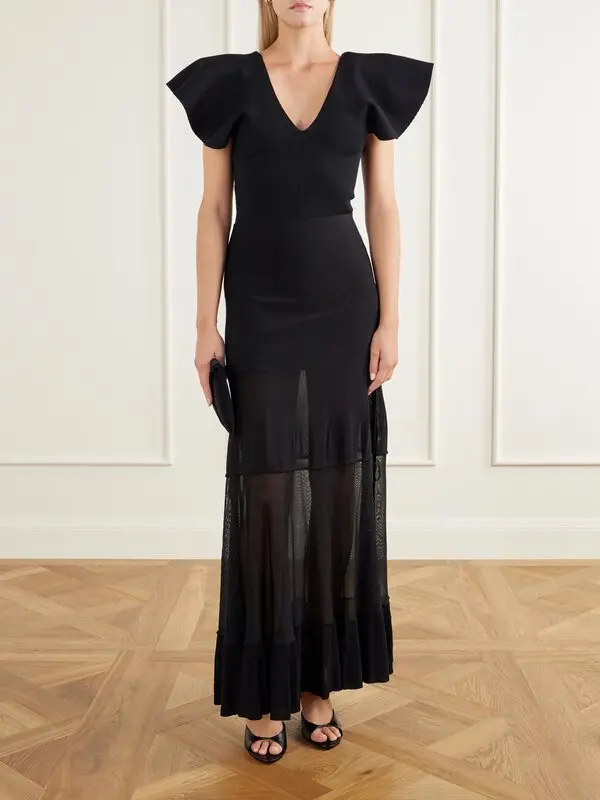 Altuzarra Frenesi Ribbed Stretch-jersey Bodysuit - Black