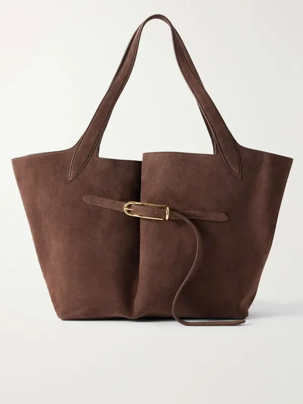 LIFFNER Belted Suede Tote - Brown