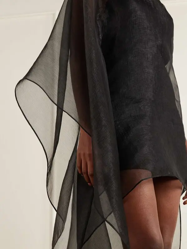 TALLER MARMO Boston One-shoulder Layered Organza Mini Dress