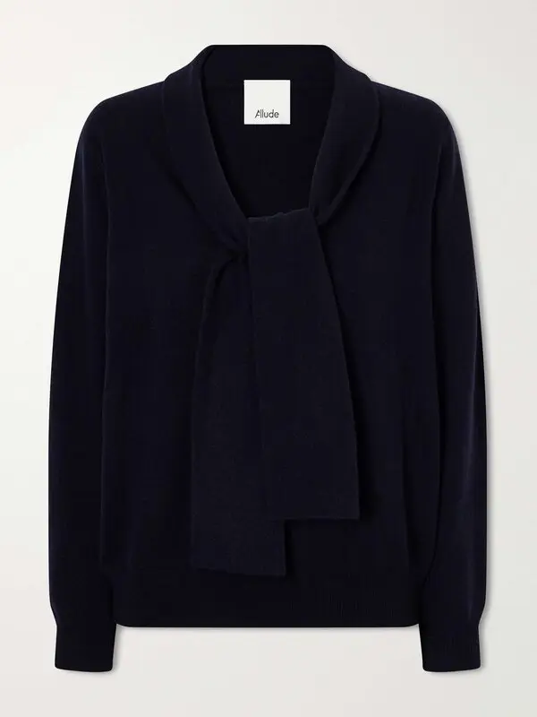 ALLUDE Tie-detailed Wool And Cashmere Sweater