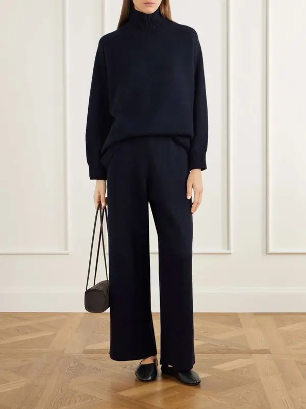 ALLUDE Wool And Cashmere-blend Wide-leg Pants