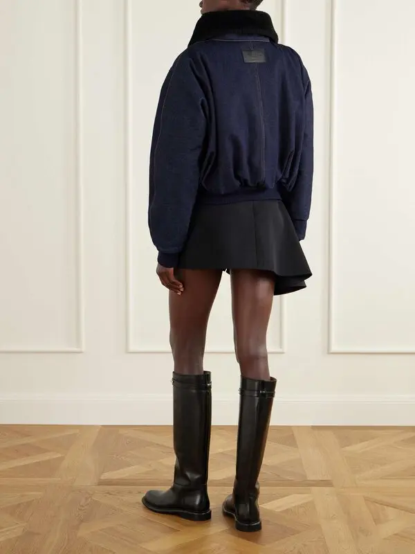 Givenchy Denim Shearling-trimmed Blouson Jacket