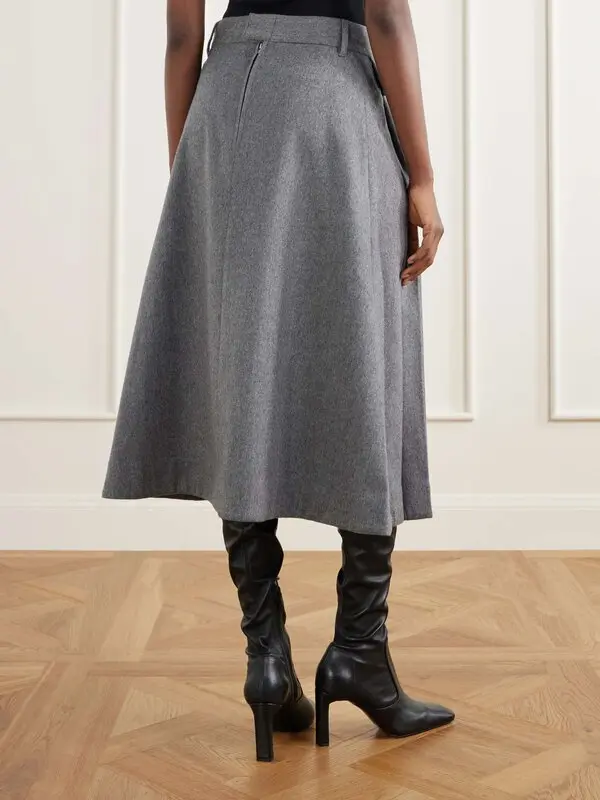 Co Brushed Pleated Virgin Wool And Cashmere-blend Midi Skirt