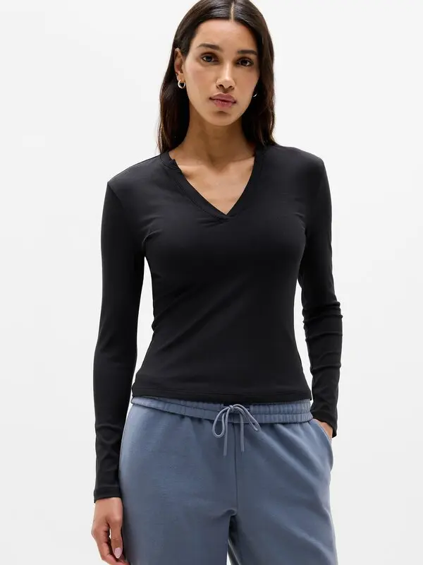 Athleta Signature Rib V-neck Top