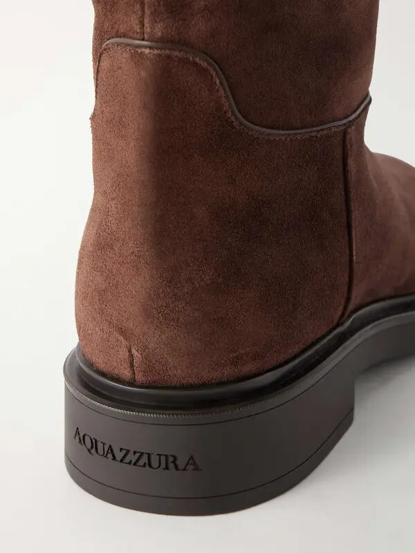 AQUAZZURA Ride 30 Paneled Suede Knee Boots