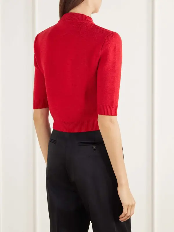 WILLY CHAVARRIA Chavela Cropped Wool Sweater