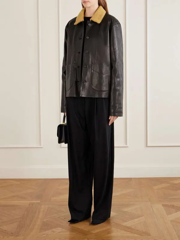 Khaite August Pleated Wool-blend Straight-leg Pants