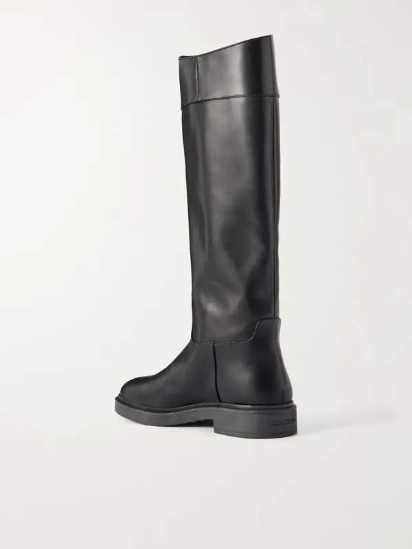 AQUAZZURA Ride 30 Paneled Leather Knee Boots