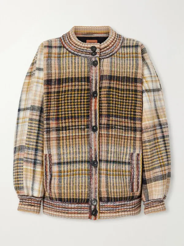 Missoni Checked Wool Padded Bomber Jacket - Multi