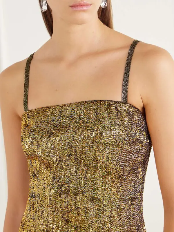 Missoni Striped Metallic Crochet-knit Mini Dress