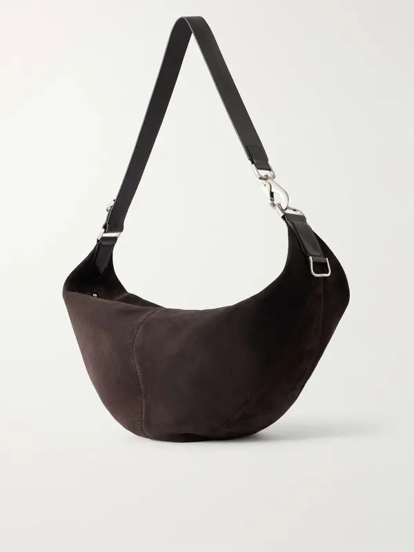 LEMAIRE Quiver Clip Mini Leather-trimmed Suede Shoulder Bag