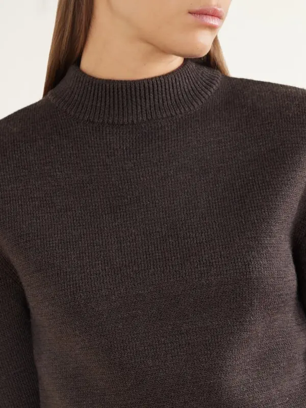 WILLY CHAVARRIA Chavela Cropped Wool Sweater - Brown