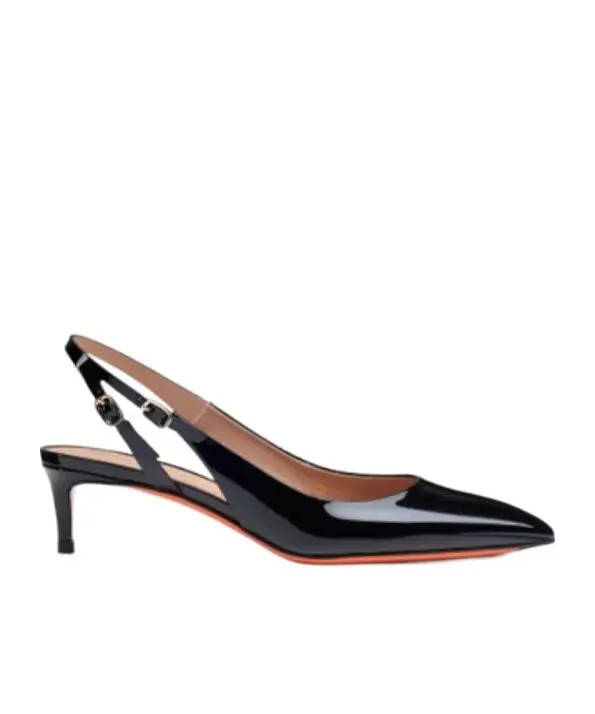 Santoni Low-heel Slingback Pumps - Black