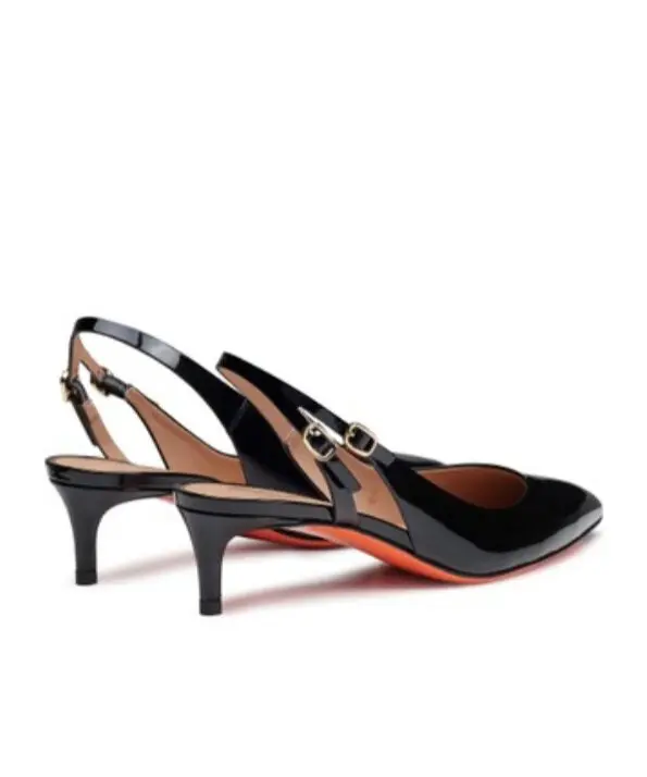 Santoni Low-heel Slingback Pumps - Black