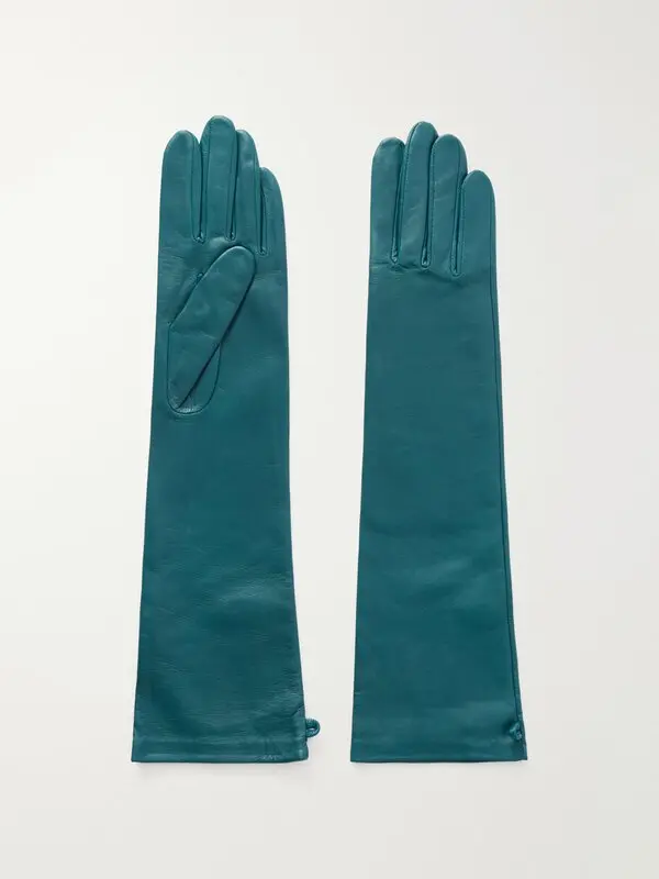AGNELLE Opera Leather Gloves - Blue