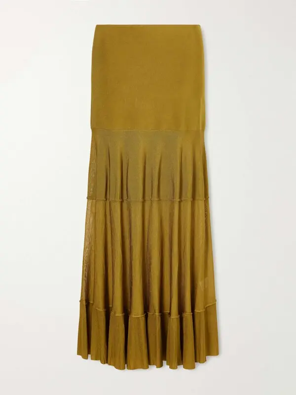 Altuzarra Gorrell Tiered Stretch-knit Maxi Skirt