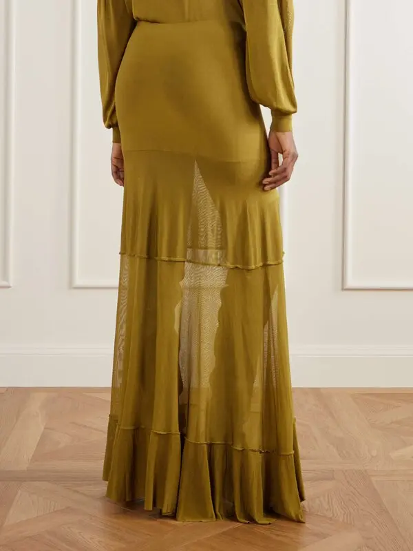 Altuzarra Gorrell Tiered Stretch-knit Maxi Skirt