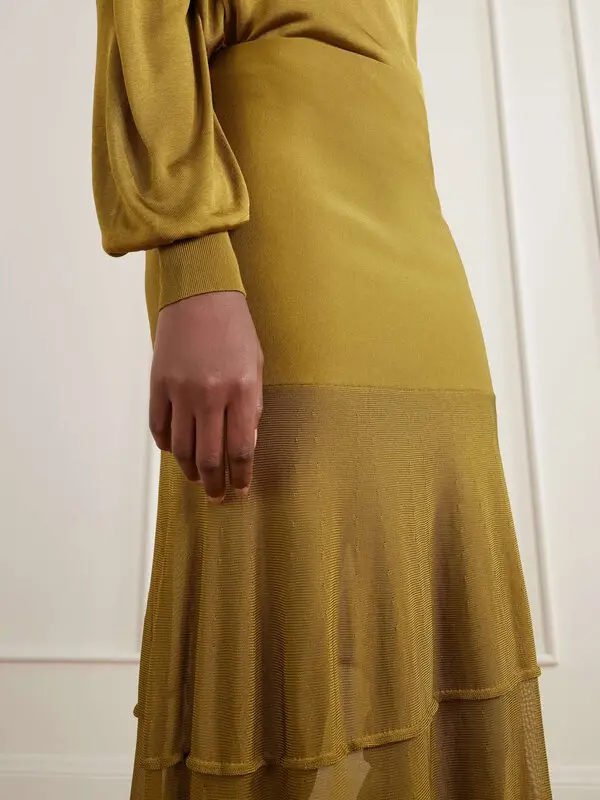 Altuzarra Gorrell Tiered Stretch-knit Maxi Skirt
