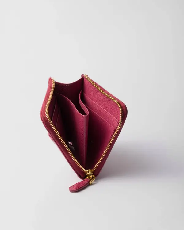 Prada Small Saffiano Leather Zipper Wallet