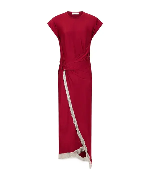 Rabanne Fringe-detailed Gathered Dress