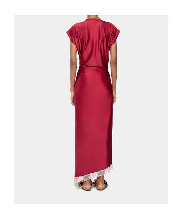 Rabanne Fringe-detailed Gathered Dress