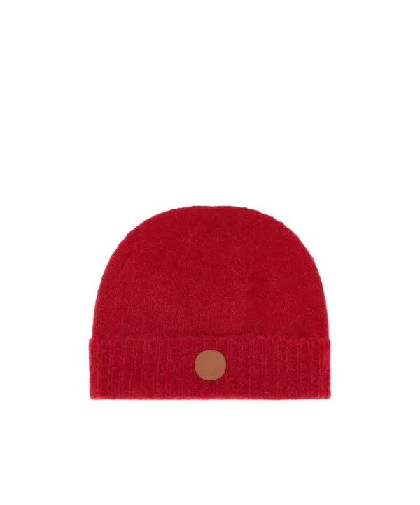 VIVIENNE WESTWOOD Fluffy Logo Beanie Hat - Red