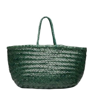 Dragon Diffusion Rattan Basket Handbag - Green