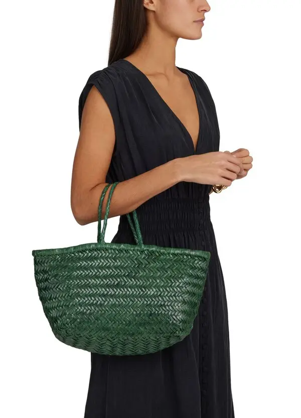 Dragon Diffusion Rattan Basket Handbag - Green
