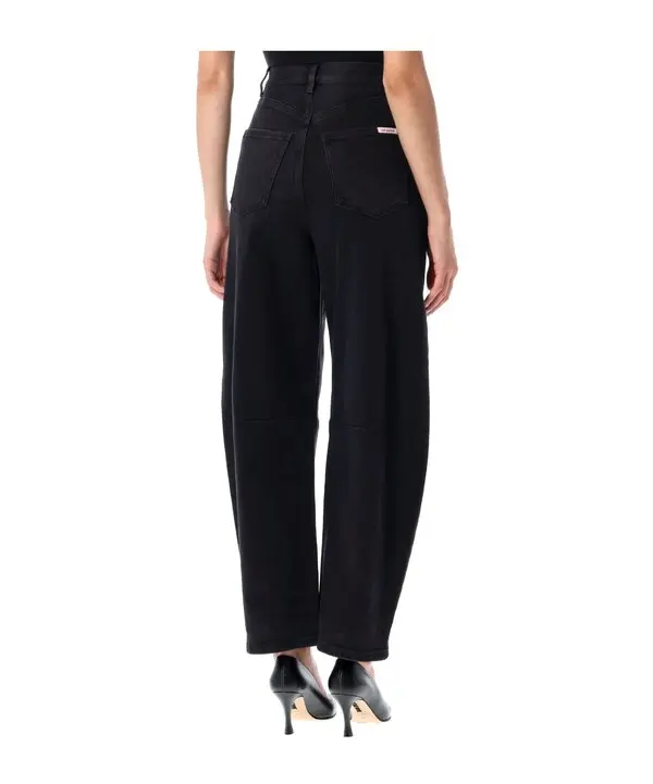 SELF-PORTRAIT Logo Patch Barrel-leg Jeans