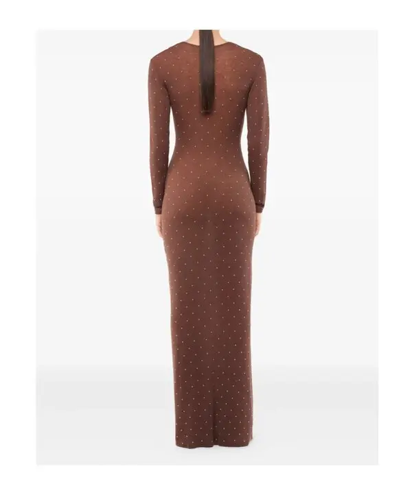 Rabanne Embellished Long-sleeved Maxi Dress