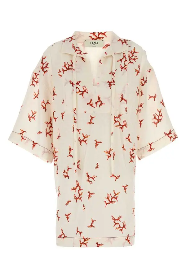 Fendi Printed Linen Kaftan