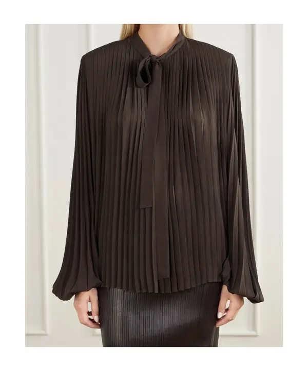 TOM FORD Pleated Pussy-bow Buttoned Shirt