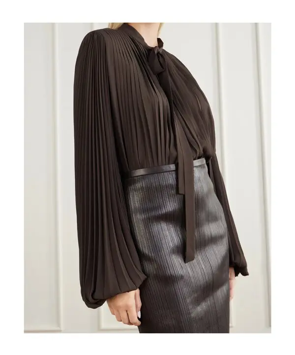 TOM FORD Pleated Pussy-bow Buttoned Shirt