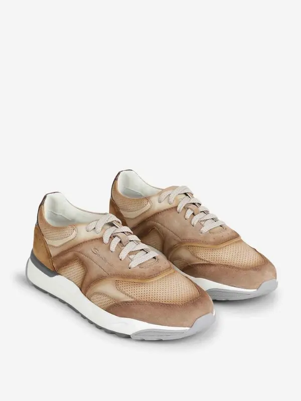Santoni Innova Perforated Lace-up Sneakers