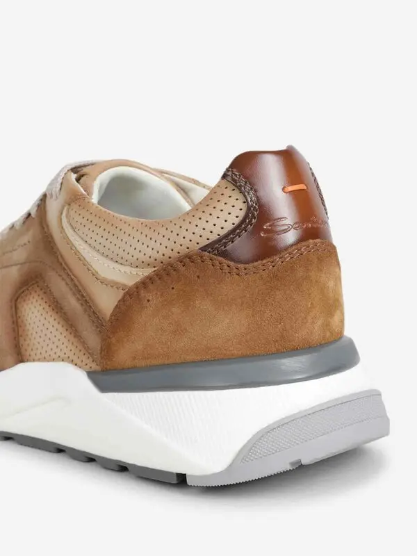 Santoni Innova Perforated Lace-up Sneakers