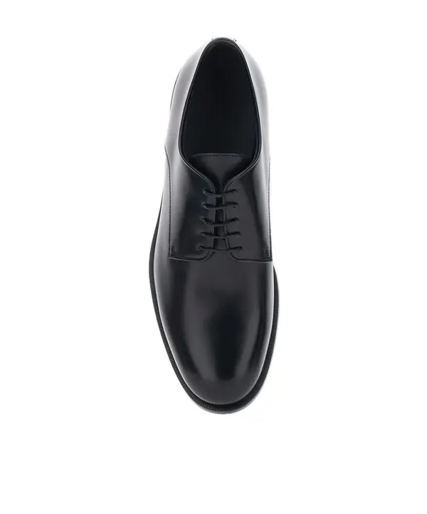 Giorgio Armani Plain Toe Leather Derby Shoes