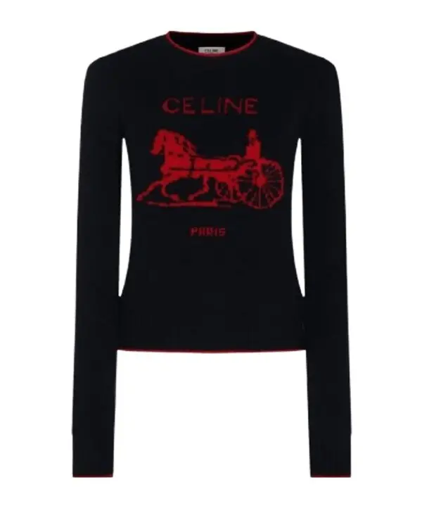 Celine Crewneck Sweater In Lambswool