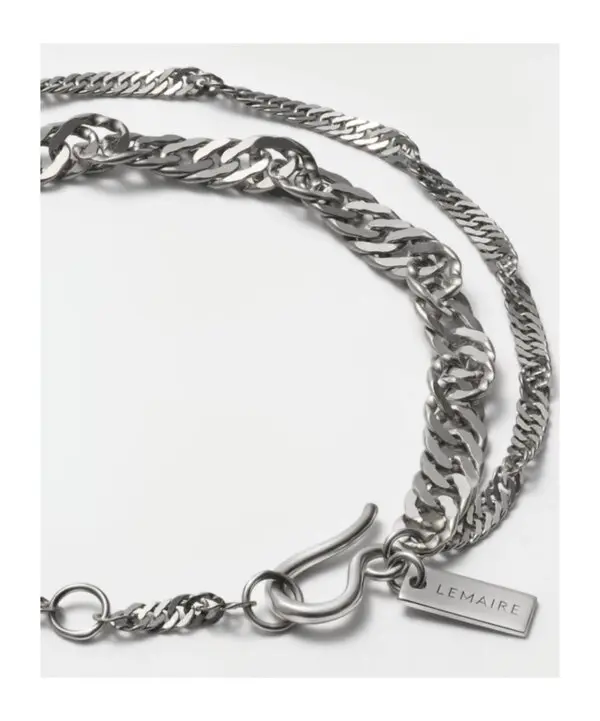 LEMAIRE Twisted-chain Bracelet In Rhodium-plated
