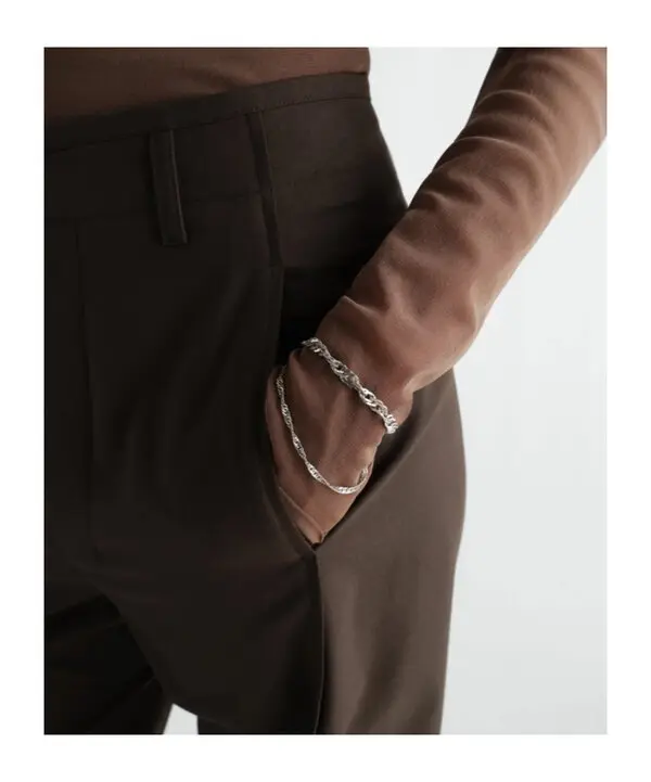 LEMAIRE Twisted-chain Bracelet In Rhodium-plated