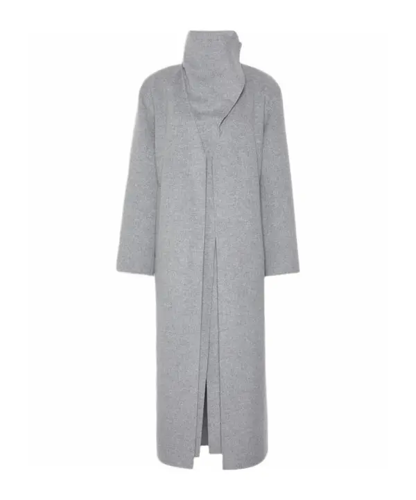 Sportmax Long Pure Wool Coat Medium Grey - Medium Gray